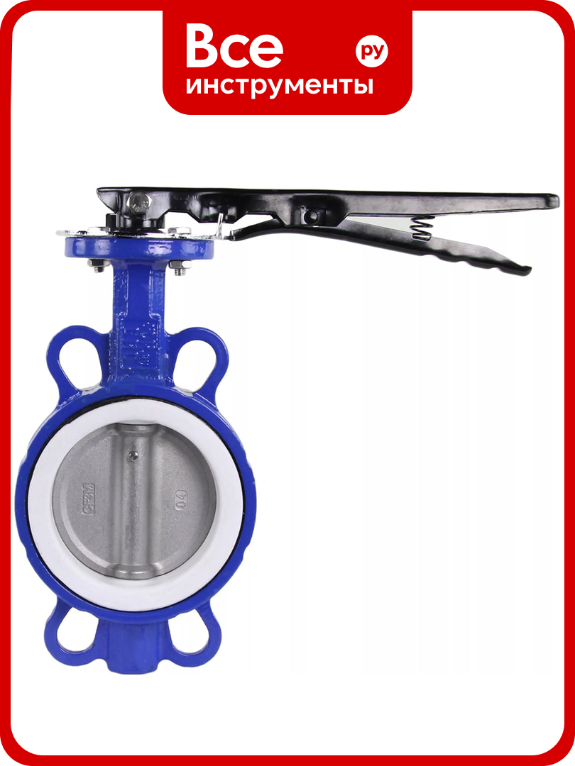 Поворотный затвор DN.ru WCB-316L-PTFE Ду80 Ру16, углеродистая сталь, PTFE, с ручкой D050-02417
