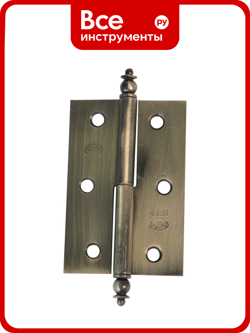 Петля Amig 541-70 карточная, стальная, эмалированная бронза, накладной монтаж, разъёмный механизм