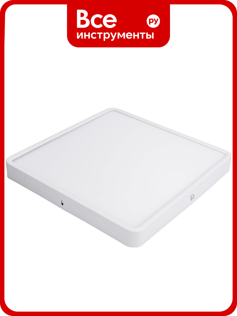 Накладной квадратный даунлайт с драйвером Ecola LED downlight 24W 220V 4200K 285x285x32 DSSV24ELC металлический корпус