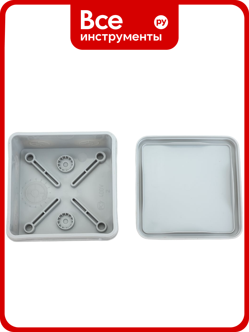 Распаячная коробка IEK км42435 о/п 80x80x40мм ip67 8 вв. серая UKO21-080-080-040-K41-66, коробки