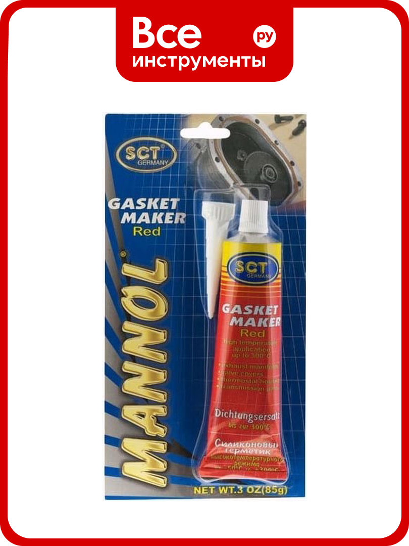 Силиконовый герметик MANNOL Silicone-Gasket rot красный, высокотемпературный, от -50 до +300град. С