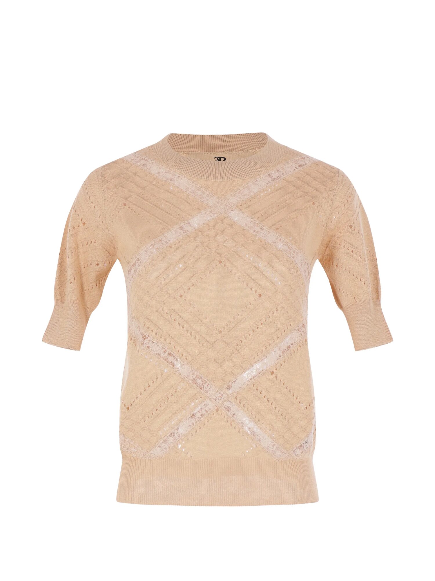 Топ Lace-panelled pointelle-knit top
