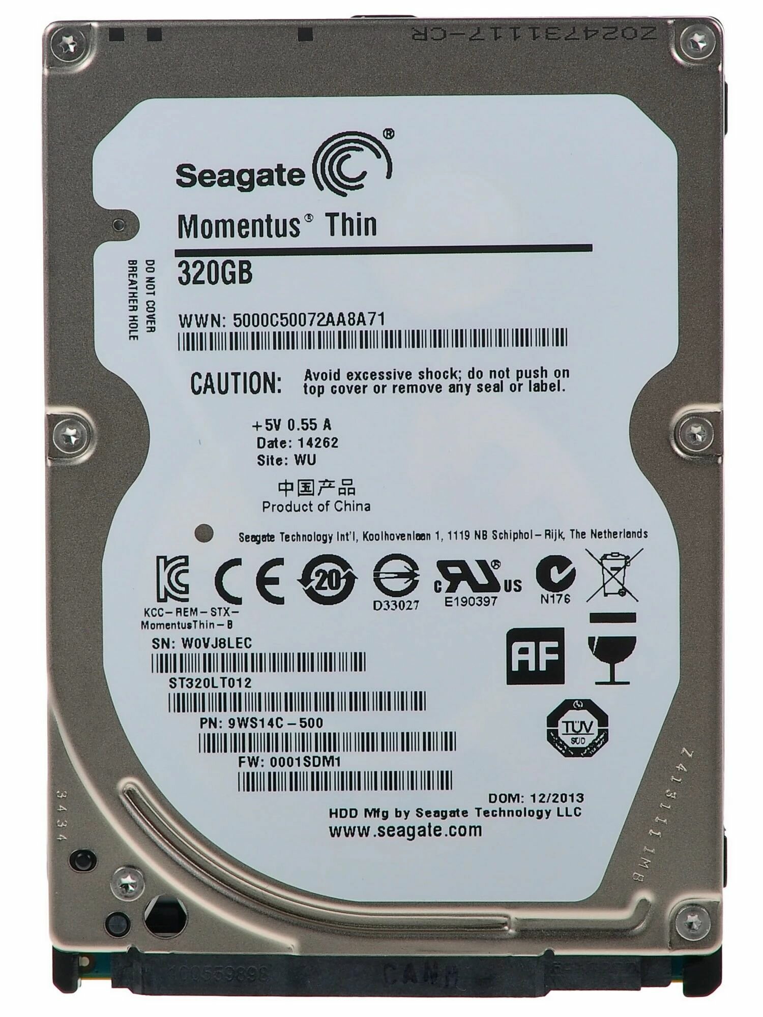 2.5" 320 ГБ Жесткий диск Seagate Momentus Thin (ST320LT012) - SATA II, 3 Гбит/сек, 5400 об/мин, кэш память - 16 Мб