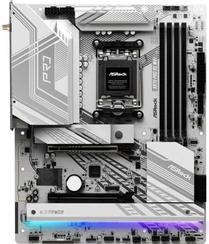 Материнская плата ASRock X870 Pro RS WiFi - AM5, AMD X870, 4xDDR5-5600 МГц, 1xPCI-Ex16, 3xM.2, ATX