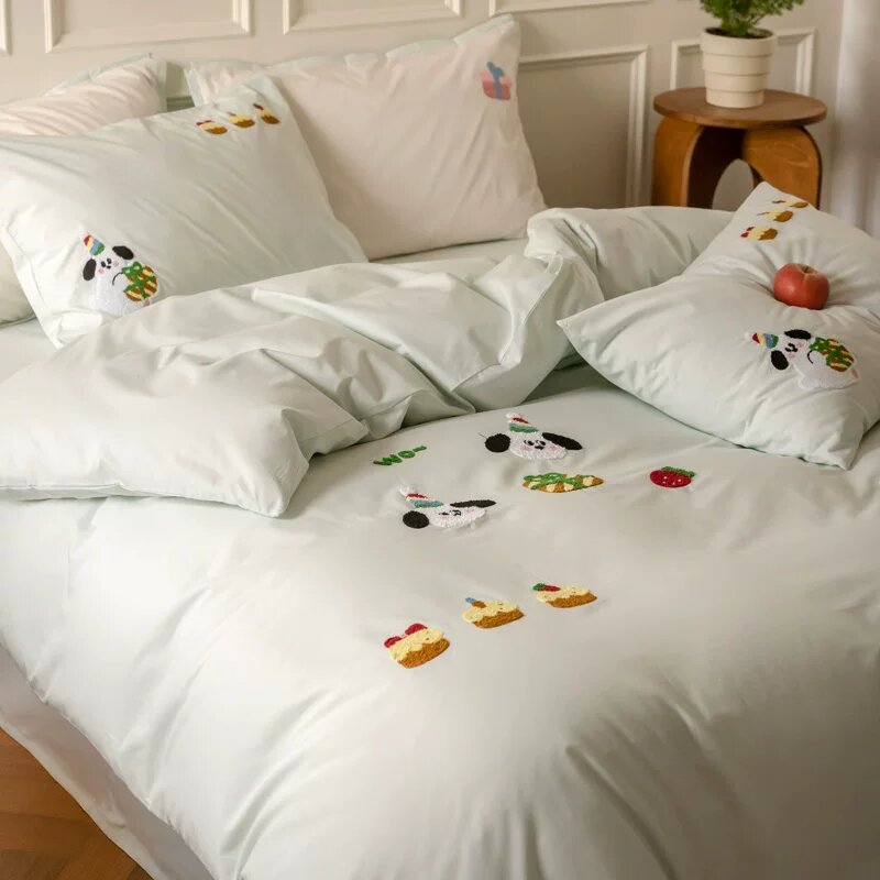 ESIX Yile Home Textiles: Комплект из 4 предметов из 100% хлопка (40 нитей), детский комплект из 3 предметов из 100%