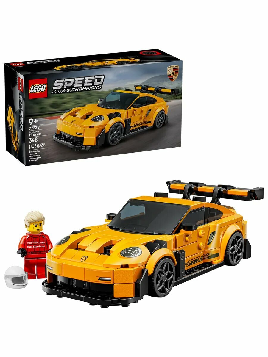 Конструктор LEGO Speed Champions "Porsche 911 GT3 RS", спортивный автомобиль, 348 элементов
