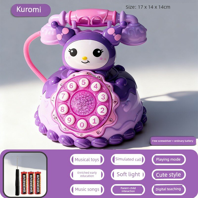 Детская музыкальная игрушка-телефон Kuromi, развивающая игрушка для раннего развития, подарок на день рождения для