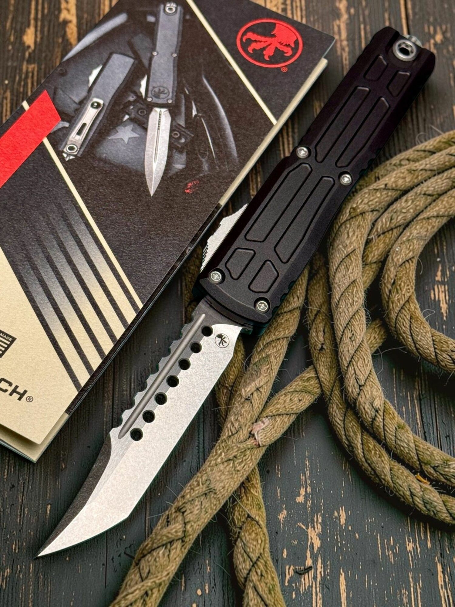 Нож складной MicroTech MCT1119EX10S Ultratech Gen III EX ZBP, Hellhound Signature Series, StoneWash Blade