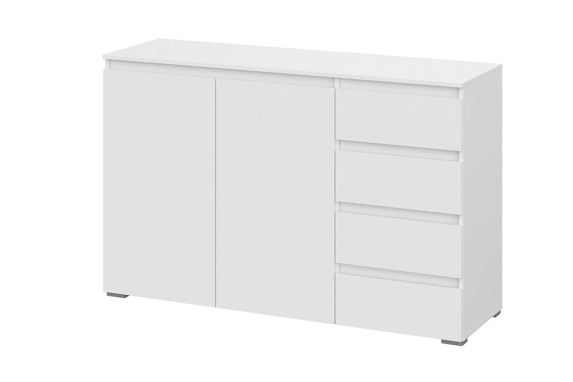 Комод для одежды Нонтон Люмо, 150x46x95 см, 4 ящика и 1 полка, ЛДСП белый