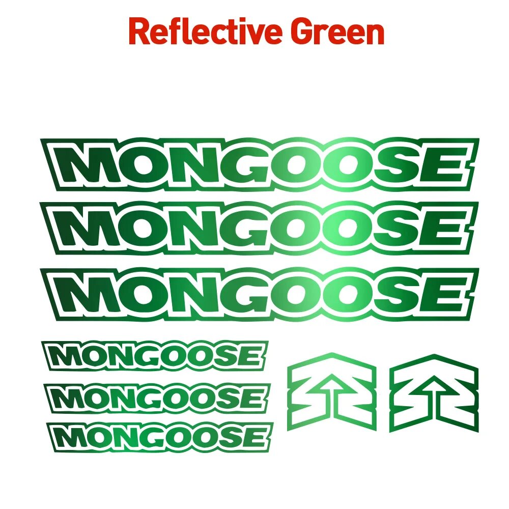Наклейки Mongoose Reflective Green, набор для велосипеда