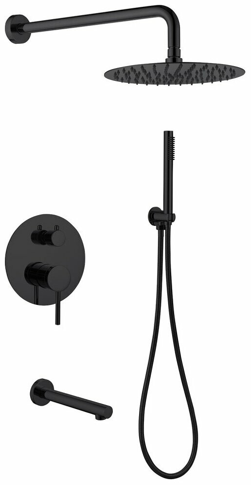 Душевая система Abber Emotion AF8817B черный матовый