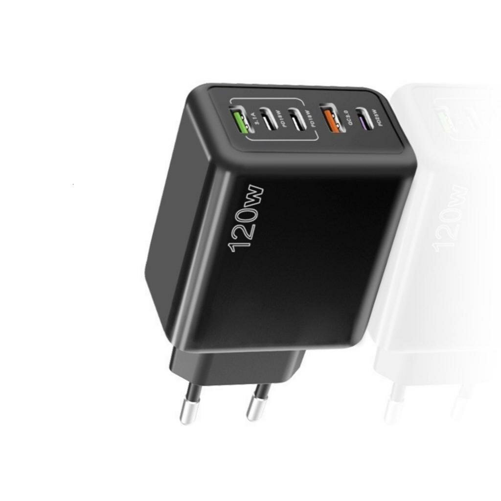 USB-C адаптер питания 120 Вт, Черный - вилка европейского стандарта
