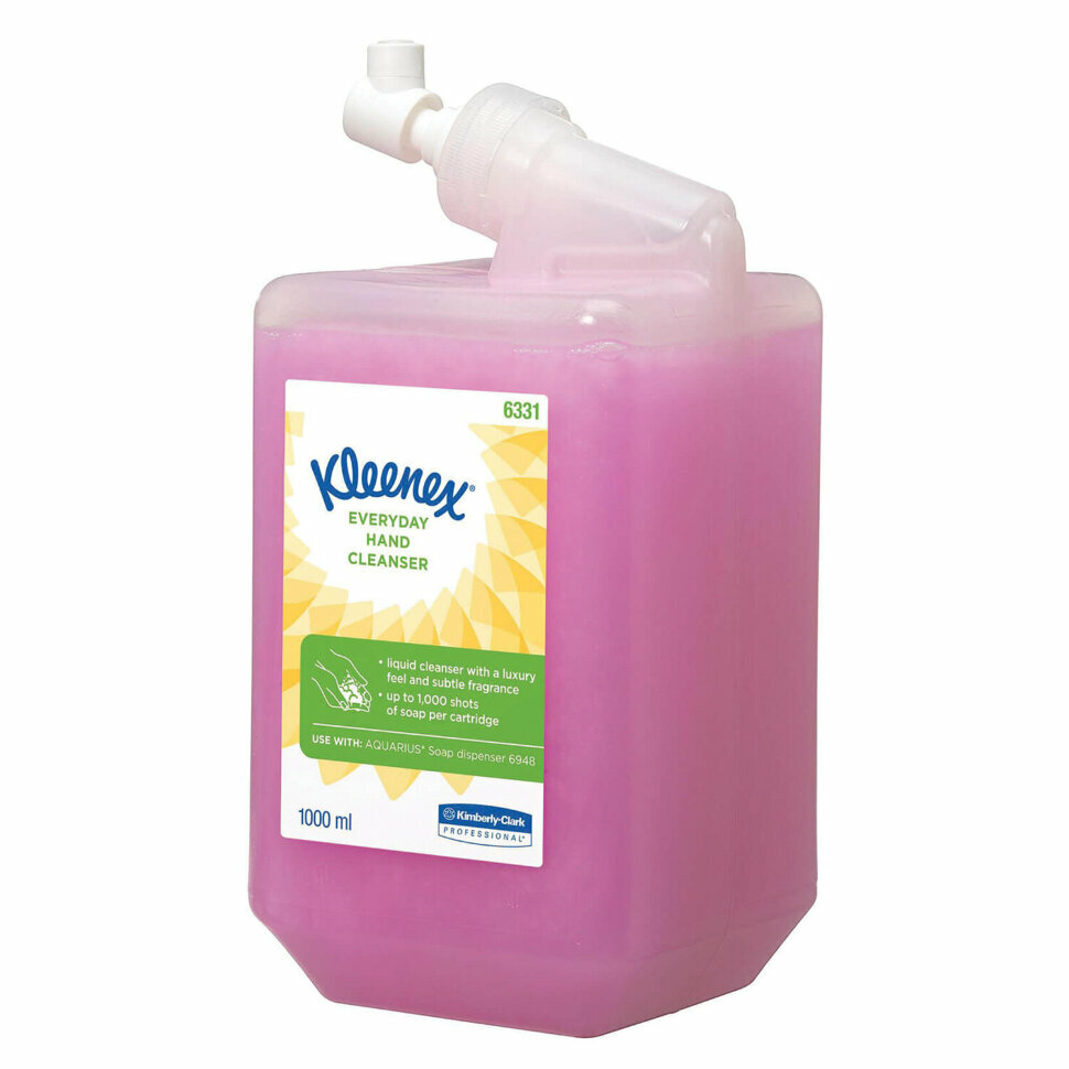 Картридж с жидким мылом одноразовый KIMBERLY-CLARK Kleenex Everyday Use, 1 л, розовый, 6331, 702109