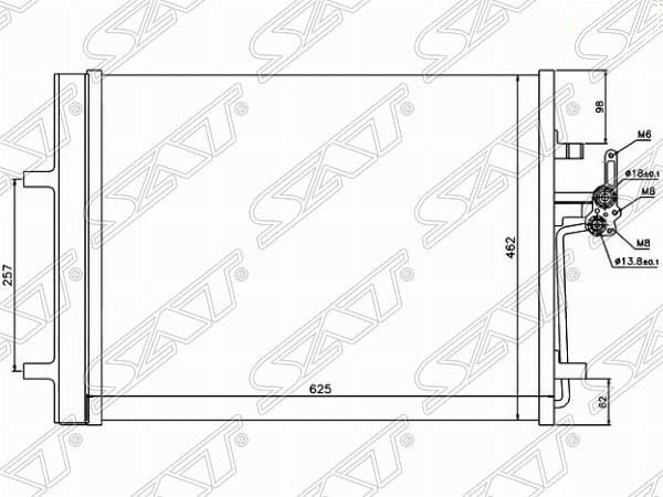 Радиатор кондиционера SAT ST-VL08-394-0 Ford Mondeo 07-15 / Volvo S60 10-18
