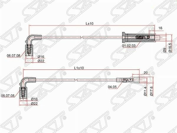 Провода высоковольтные SAT ST-96305387 CHEVROLET AVEO 03-08 1.4 F14S3 A14SMS/LANOS 05- A14SMS