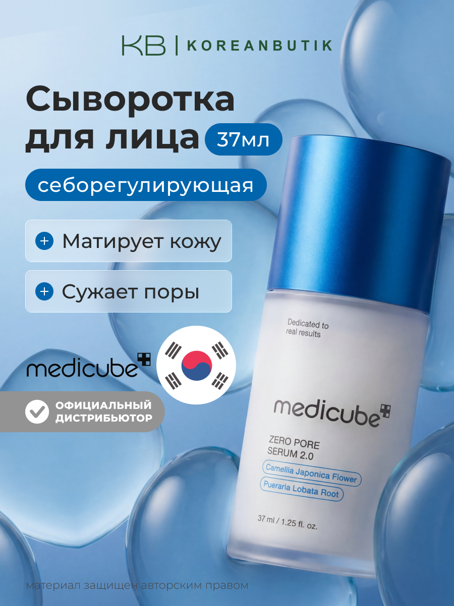 Сыворотка себорегулирующая для сужения пор | Medicube Zero Pore Serum 2.0 37ml
