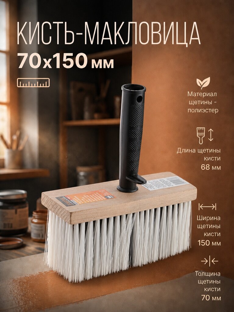 Кисть-макловица STARTUL Profi Maxi 70 x 150 мм, для покраски стен и фасадов (ST0133-150)