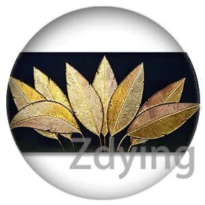 Стеклянные кабошоны Zdying, золотистый цвет, тропические листья, 5 штук 25 мм, QH097