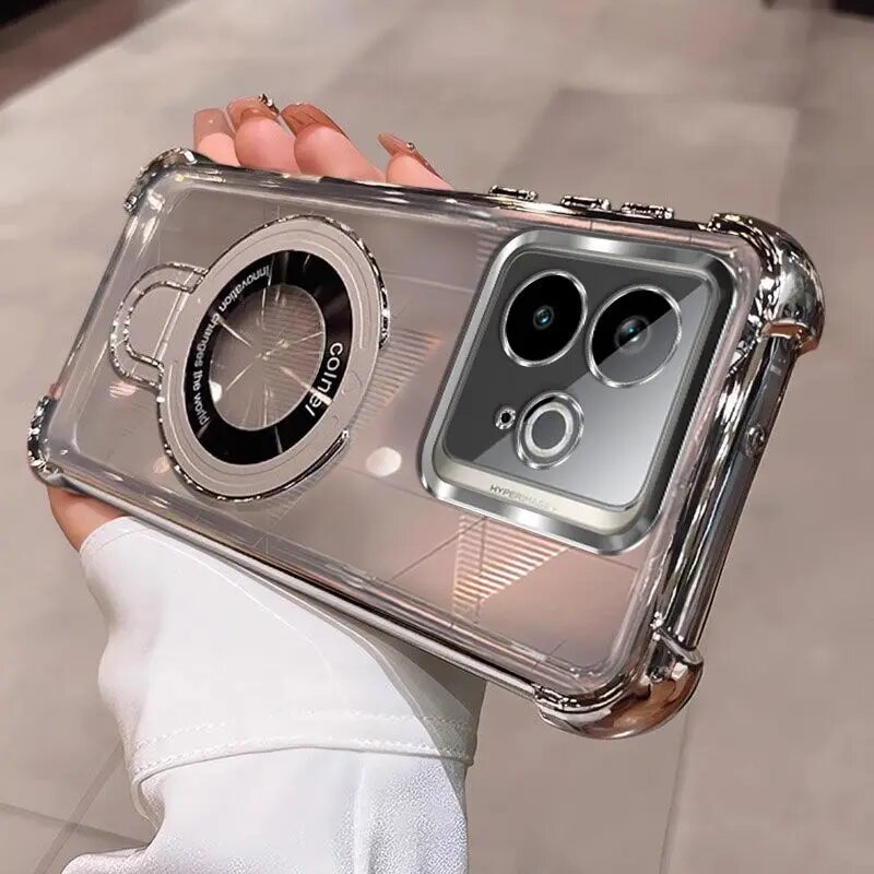 Чехол для Realme GT 7/GT 7T/GT7 PRO, новый четырехугольный Реалми ГТ 7Т, Серебряный, серебристый
