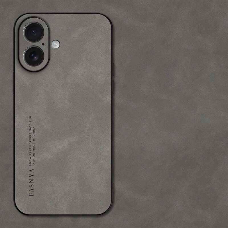 Мягкий чехол из овечьей кожи для Apple iPhone Air 17 17E 16E 16 Pro Серый, Gray, iPhone 17 Pro Max