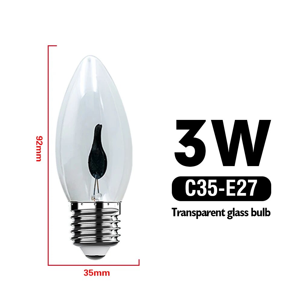 Светодиодная лампа C35-E27 Candle, 3W, Белый