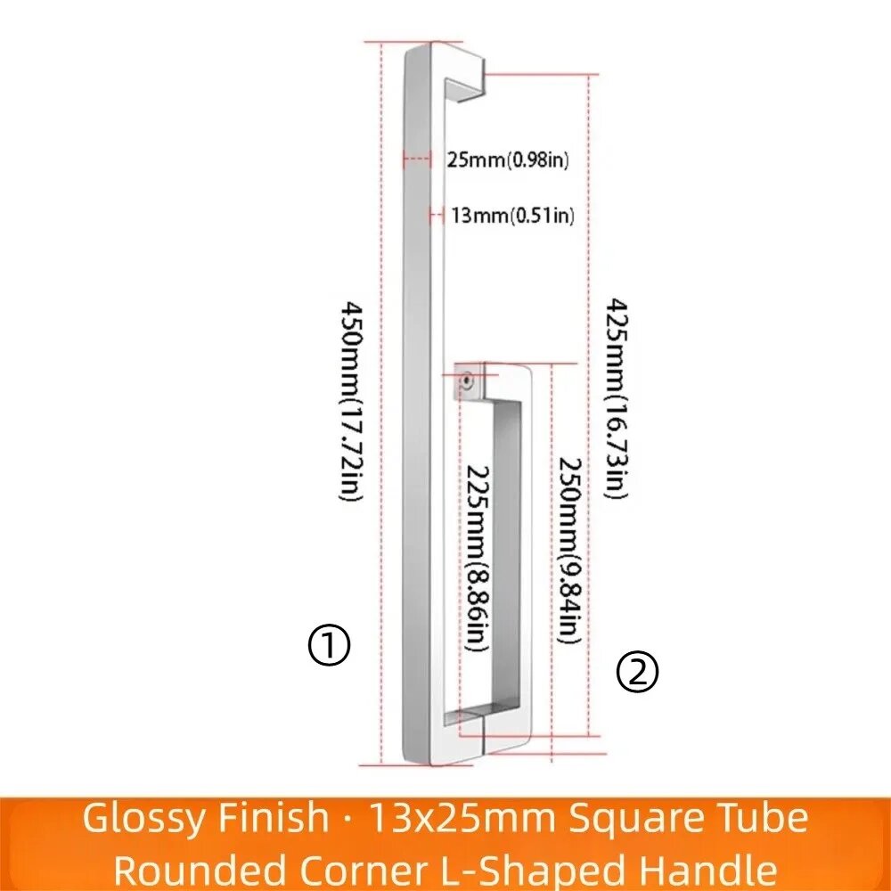 Ручка для двери Style A, 450 мм, нержавеющая сталь