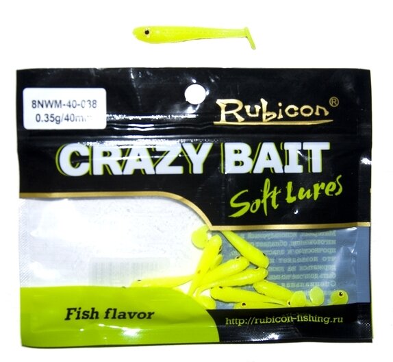 Съедобная силиконовая приманка RUBICON Crazy Bait NWM 0.35g, 40mm, цвет 038