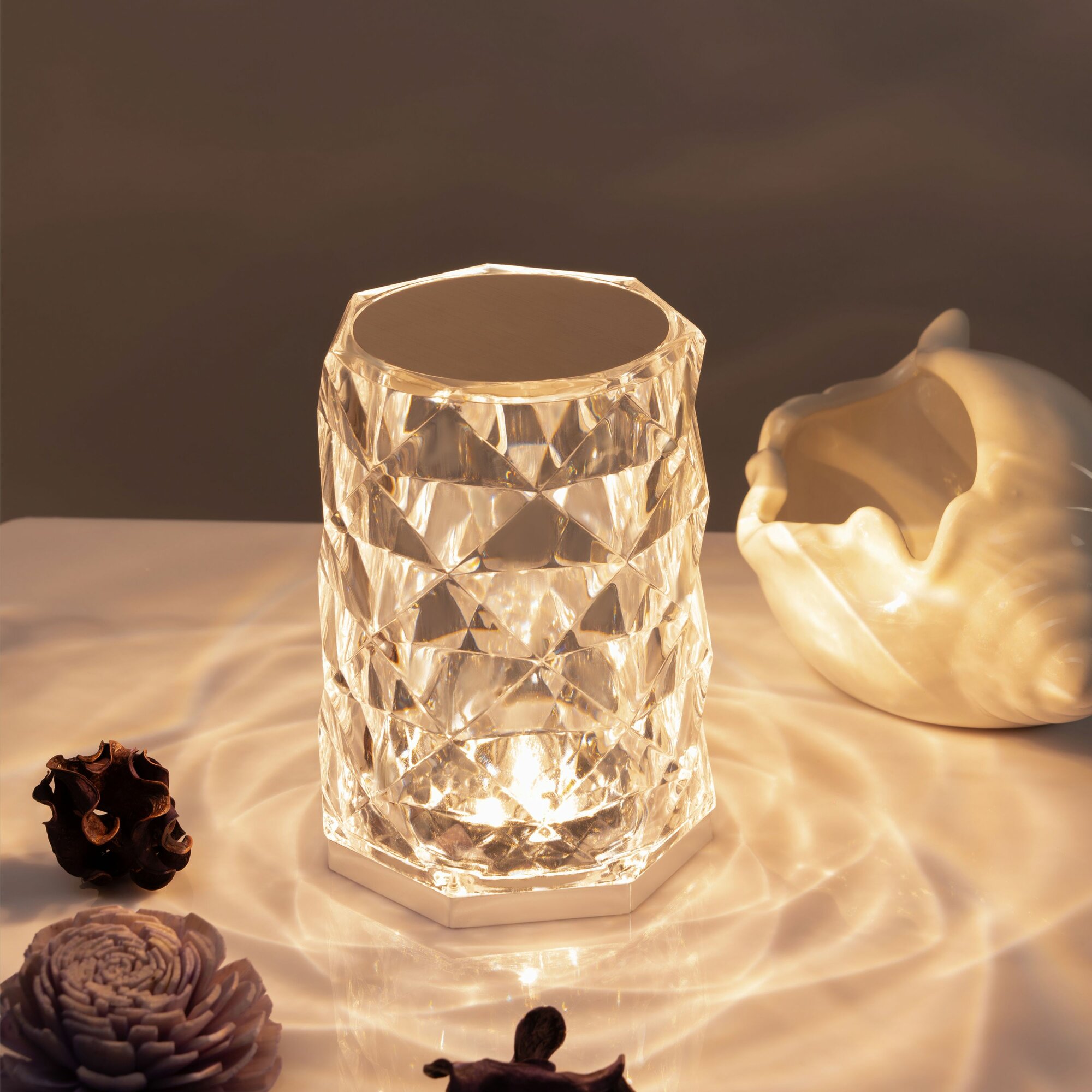 Светильник настольный Старт Crystal Rose mini, светодиодный 1Вт, белый 220В