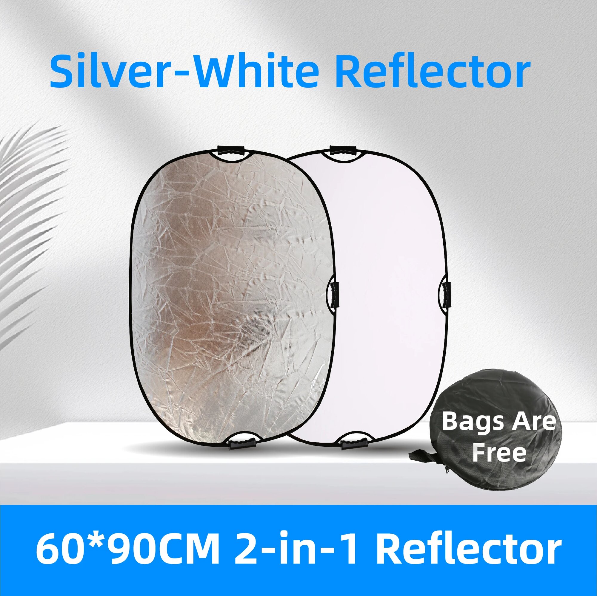 Складной фотоотражатель RF04 5-в-1 серебристо-золотистый 60x90см 90x120см 60X90CM S-W