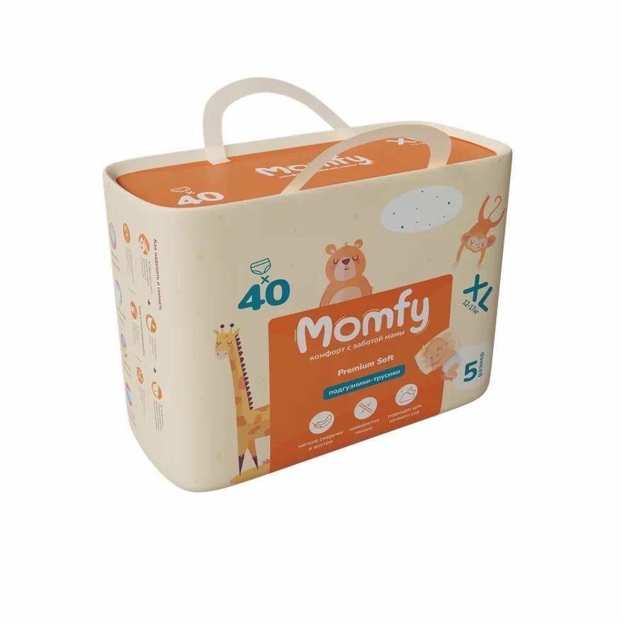 Подгузники Momfy Подгузники трусики 5 размер XL Q-форма Premium Soft 40 шт