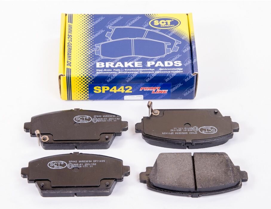 Колодки тормозные передние для Nissan Primera P12 (с 2002/2003 г), Honda Accord VII 2.3 (с 2000 г) комплект 4 шт. арт SP442
