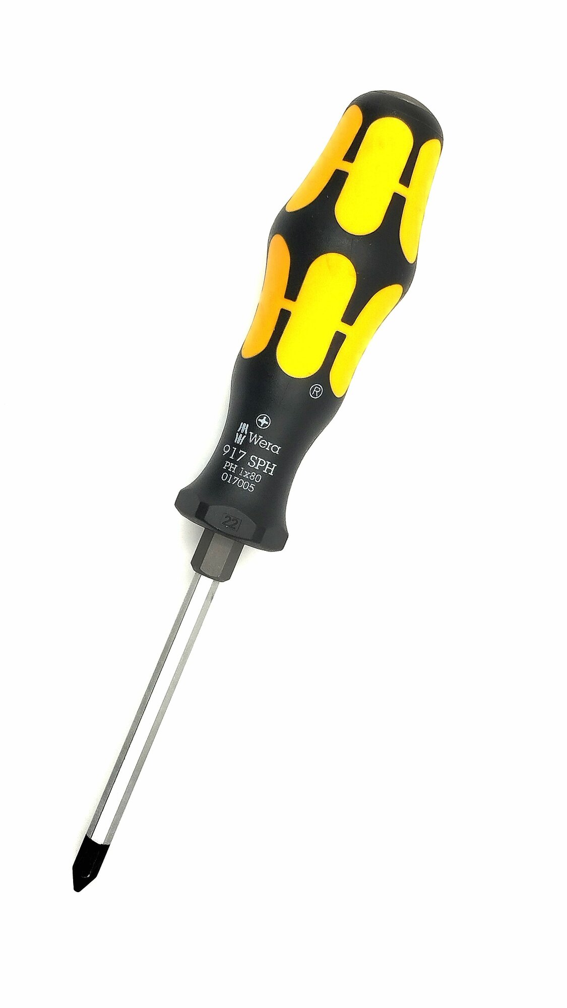 Отвертка-Долото Крестовая Phillips WERA Kraftform Plus 917 SPH, PH 1x80 Мм, WE-017005