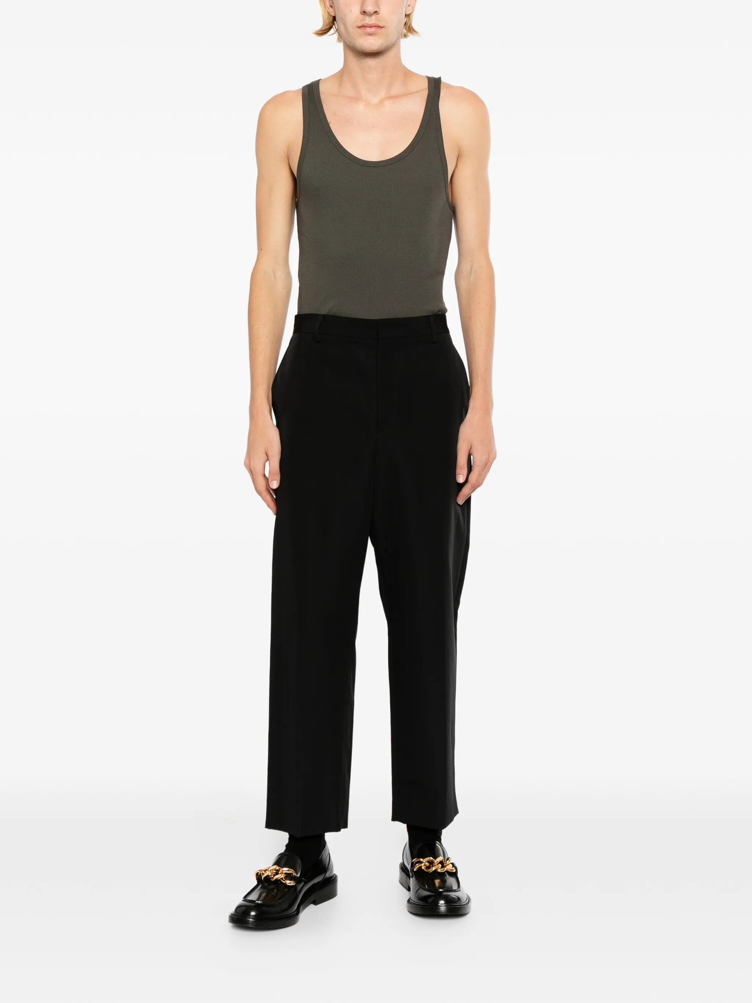 Топ Tom Ford Ribbed tank top, размер 48 EU, grey — фото 1