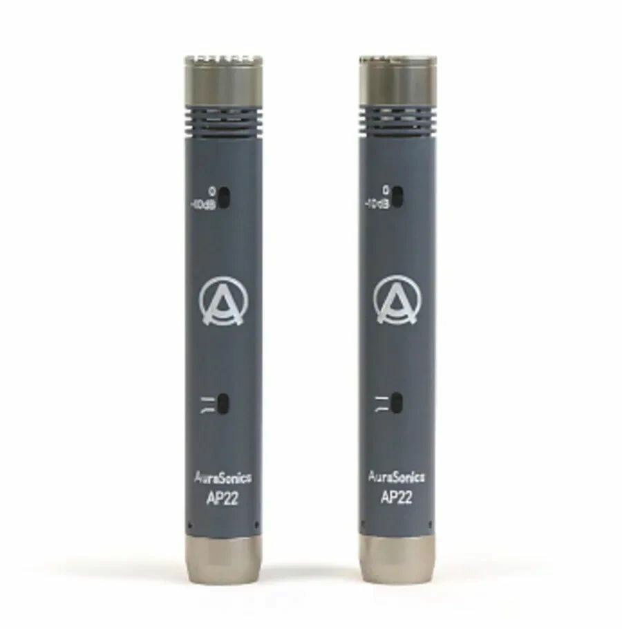 Микрофон для инструментов AuraSonics AP22-MP (набор, пара) 22 мм, 20 Гц–20 кГц, 138 дБ SPL пик, с держателями «паук» и стереопланкой