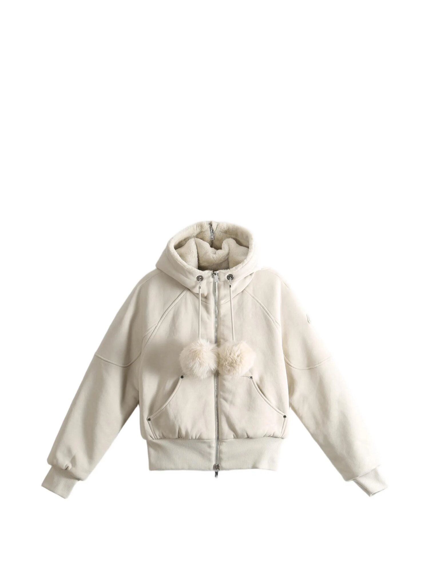 Худи Moose Knuckles Oro Bunny pom-pom zip-up reversible hoodie