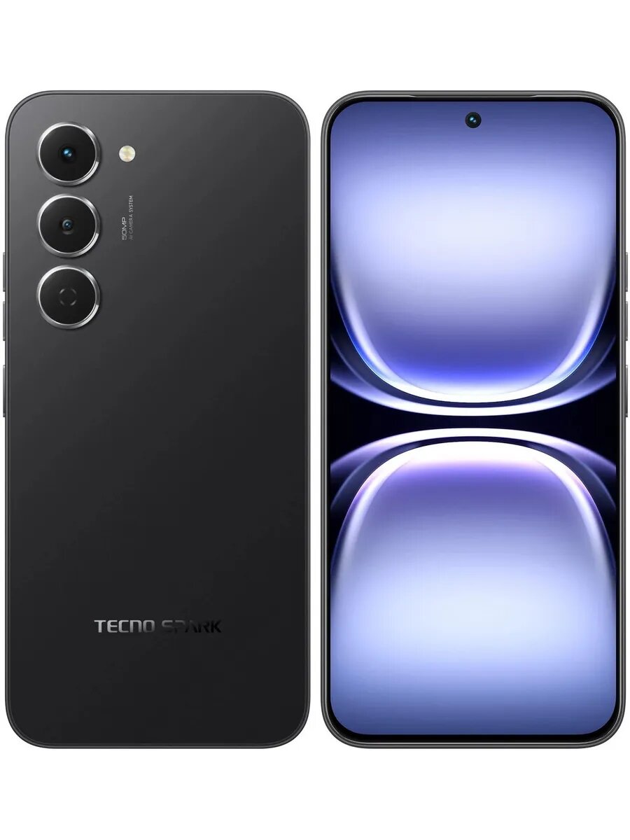 Смартфон Tecno Spark 40 Pro 8 ГБ/256 ГБ Черный Ростест, NFC, экран 6.78" AMOLED, камера 50 Мп — фото 1