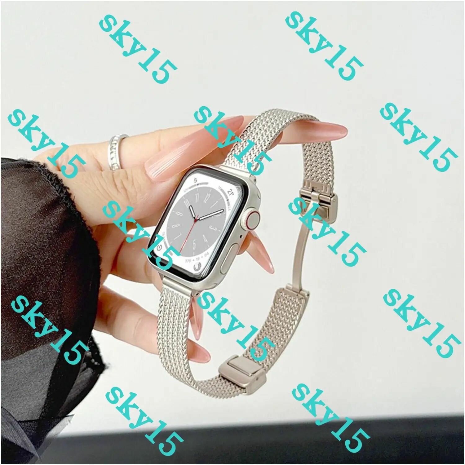 Ремешок для Apple Watch с магнитной застежкой "Пшеничный колос", для Series 1-11 и SE 1-3, 38/40/41/42 мм, элитный аксессуар для делового стиля