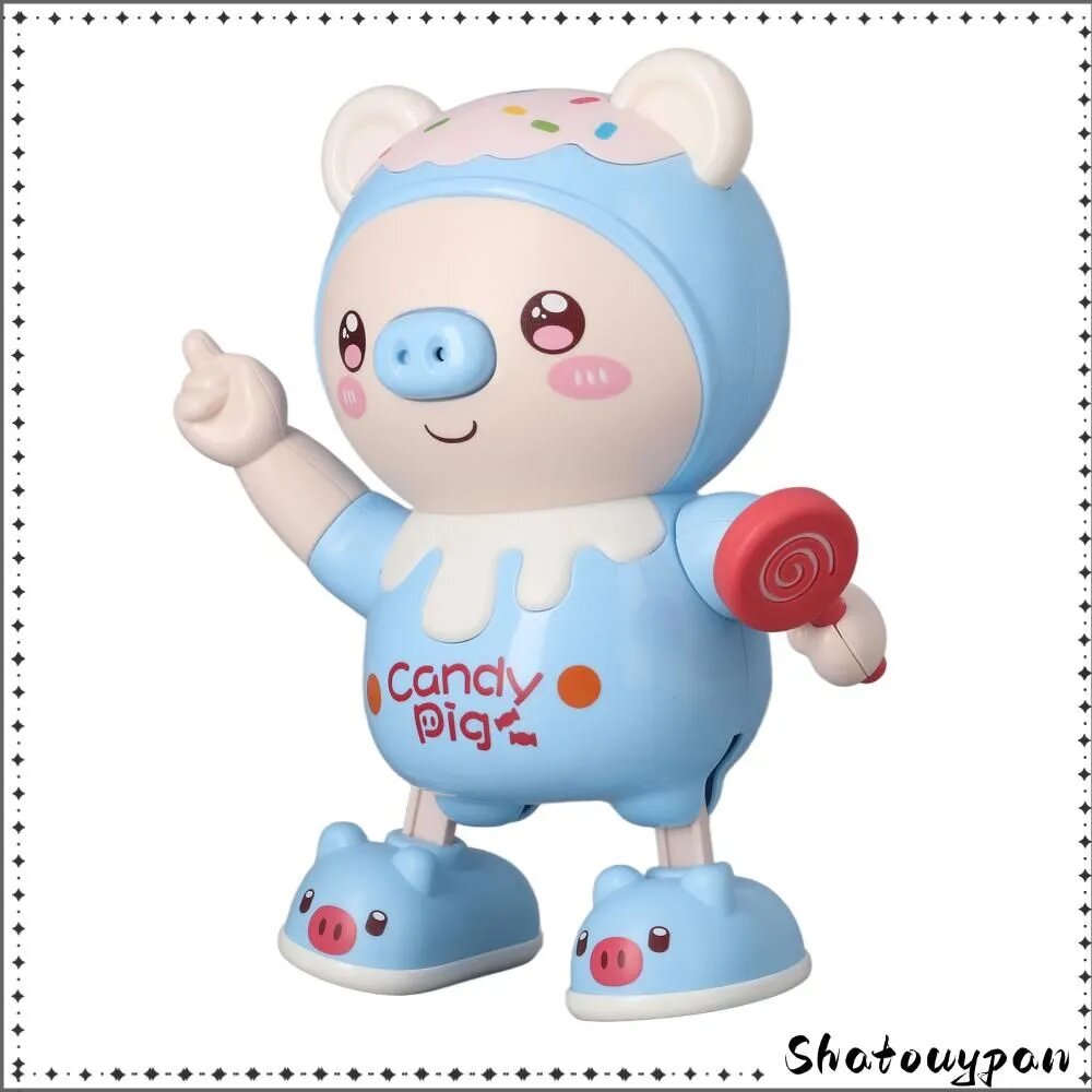 Электронная музыкальная игрушка Танцующая свинья синий