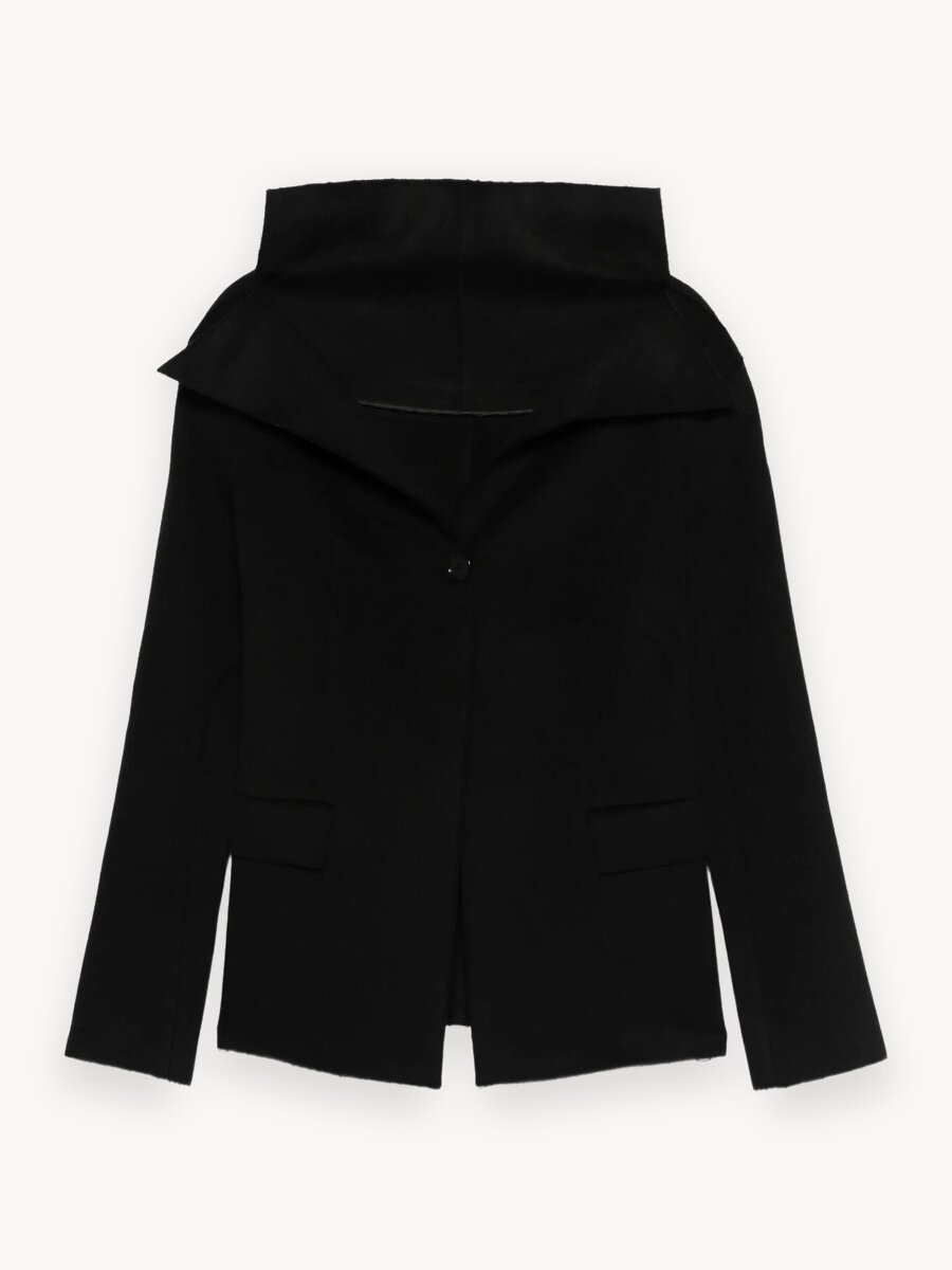 Куртка TOTEME Open collar jacket, размер 36, черный