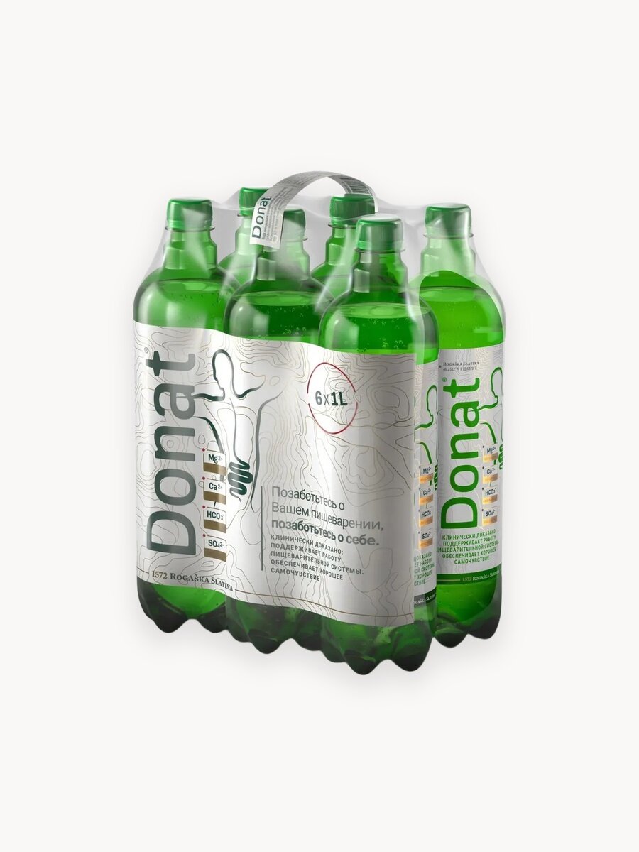 Вода минеральная лечебно-столовая Donat Mg (Донат Мг) 6 шт по 1л