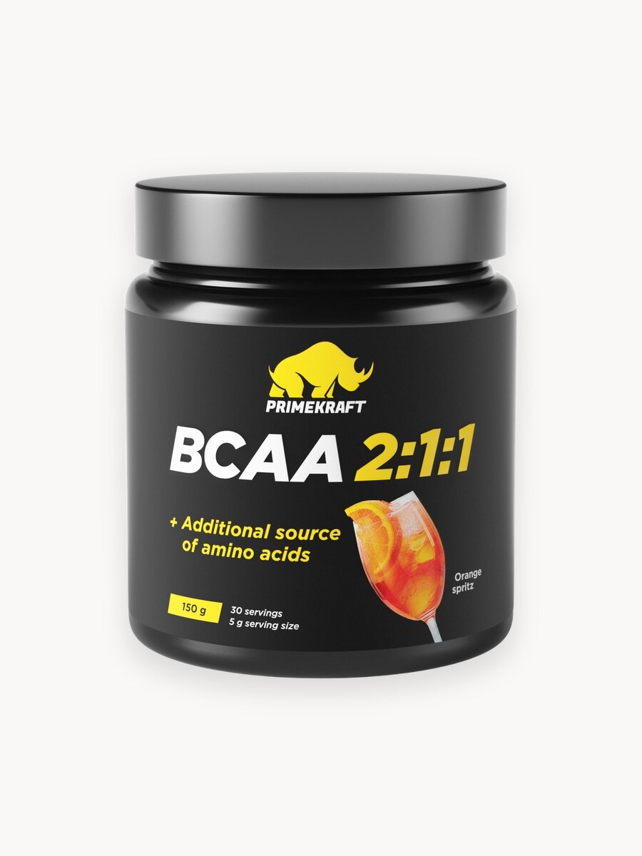 Аминокислоты PRIMEKRAFT BCAA 2:1:1 (БЦАА) Апельсиновый спритц, 150 г / 30 порций
