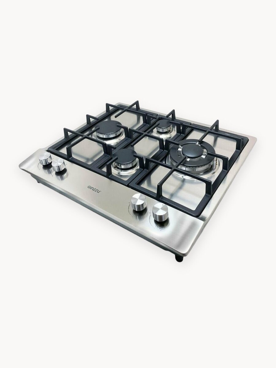 Газовая панель Ginzzu HCG-423, нержавеющая сталь, 4 конфорки, электроподжиг, газконтроль