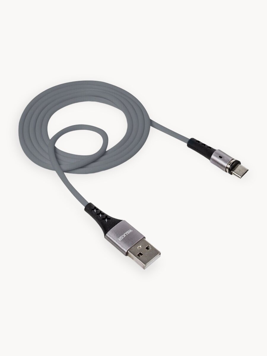 Кабель USB для телефона магнитный Micro USB, 3.1 А, usb провод на андроид, шнур для зарядки на android, аксессуар, серый