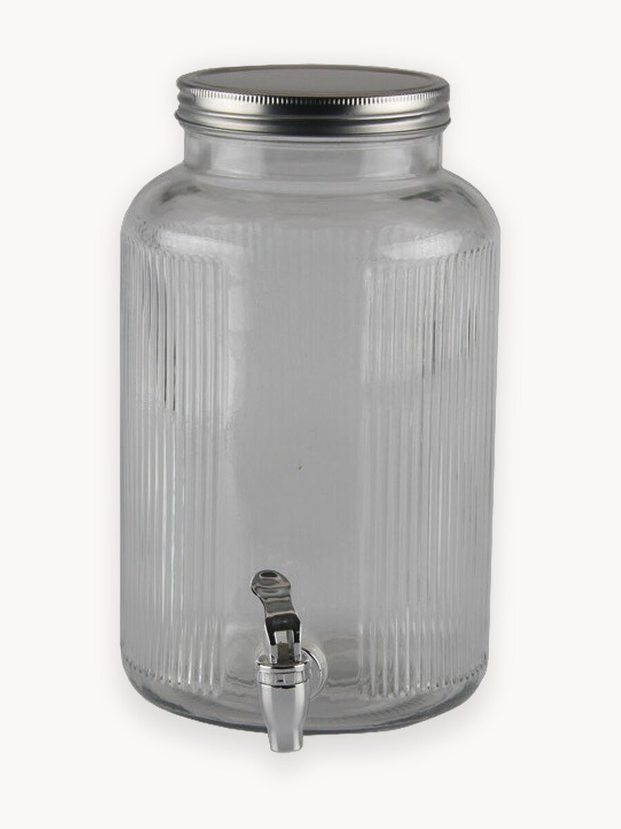 Лимонадник "TODELIA", объём 5,5л, круглый, с краном, с крышкой, стекло