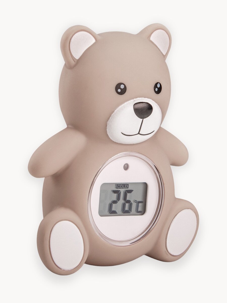 Термометр для воды и воздуха Maman RT-17 "Мишка", универсальный, встроенный индикатор-сигнал высокой температуры воды