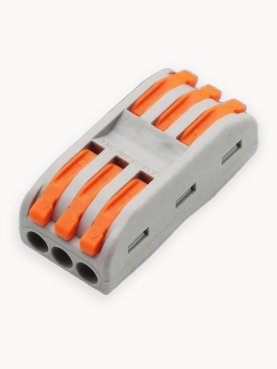 Ваги клеммы WAGO соединительные для проводов Datts, 3-х контактные проходные, 50 шт