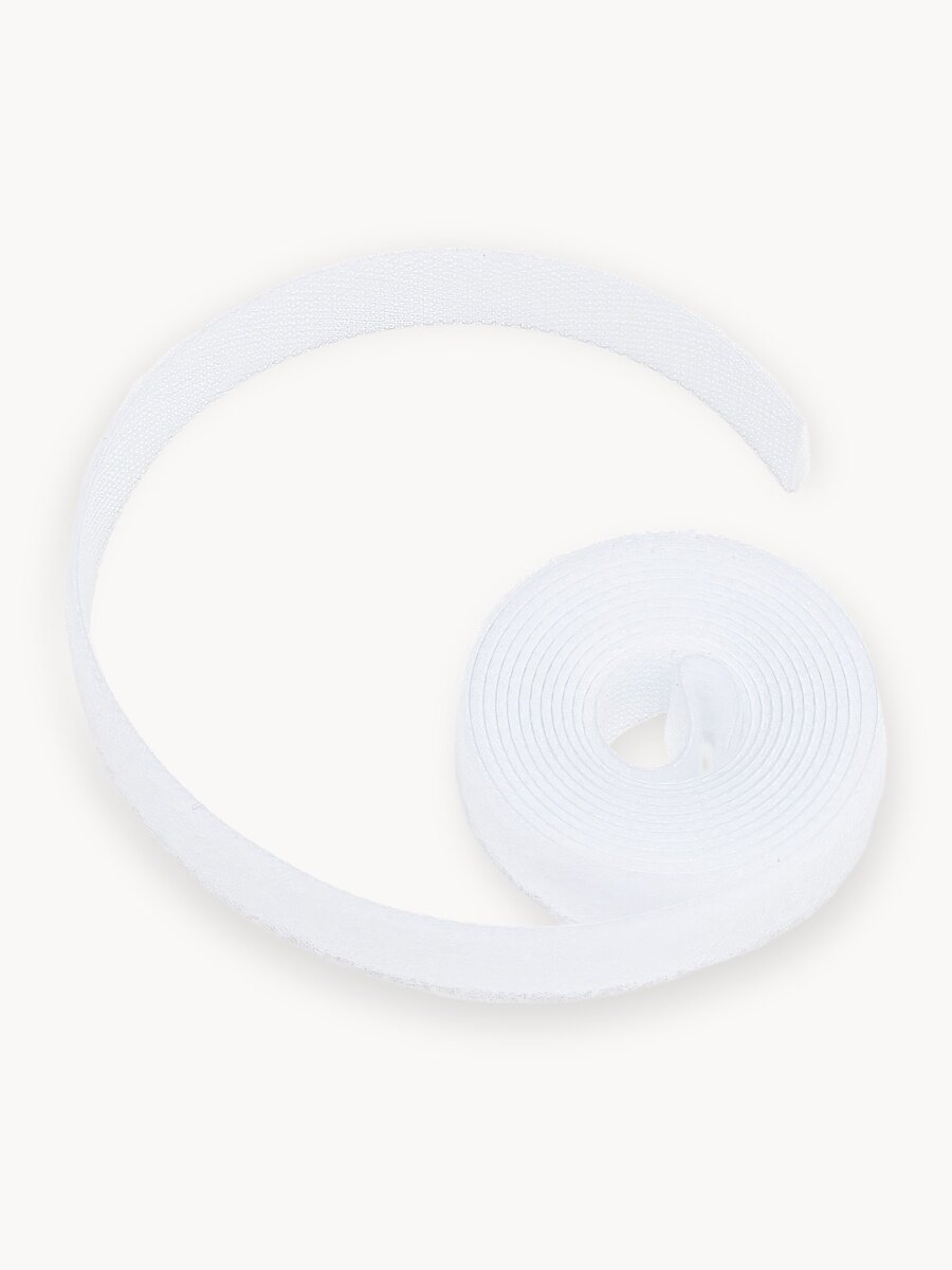 Лента липучка для проводов белая / Органайзер, стяжка, крючки, петли, хомут, скотч для кабеля многоразовая, отрывная