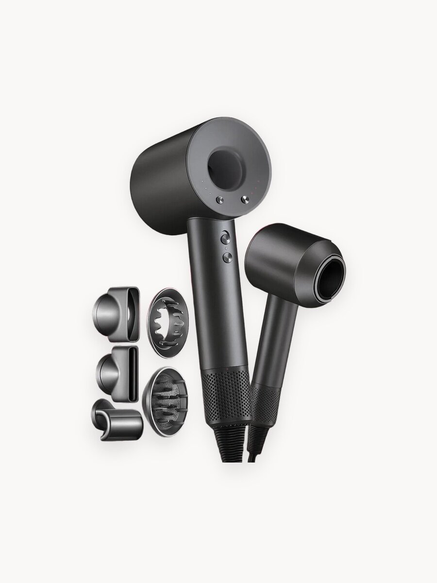 Фен для волос Фен с ионизацией Профессиональный фен Стайлер для укладки и выпрямления волос 5 в 1 серый