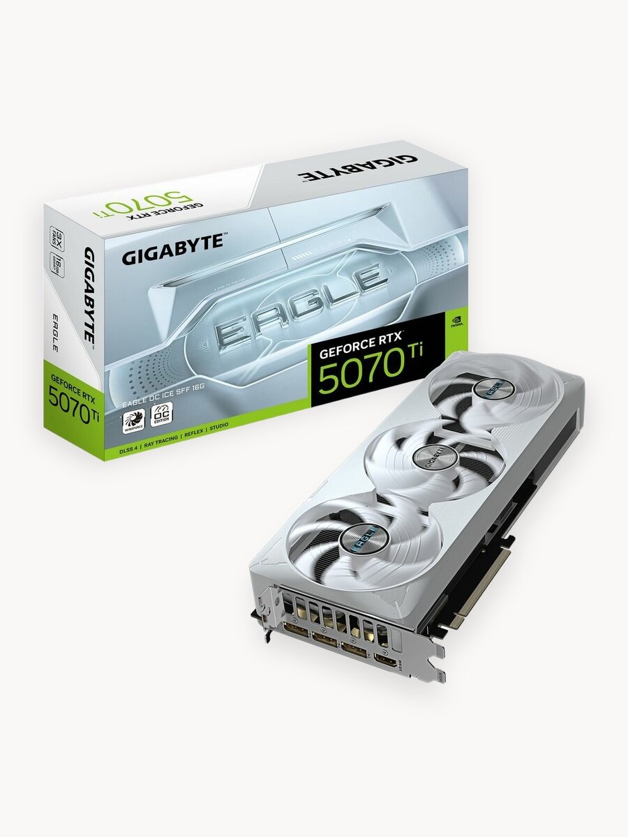 Видеокарта Gigabyte RTX5070Ti EAGLE OC ICE SFF 16GB GDDR7 256bit 3xDP HDMI 3FAN RTL