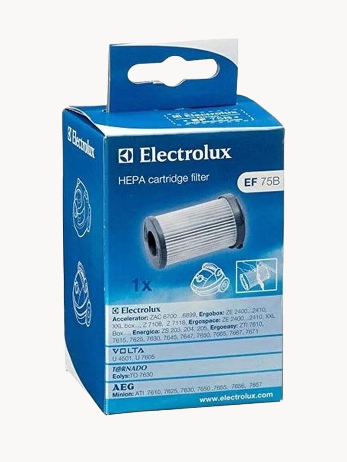 Фильтр HEPA EF75B Electrolux, моющийся, пластик, микроволокно, для разных моделей пылесосов